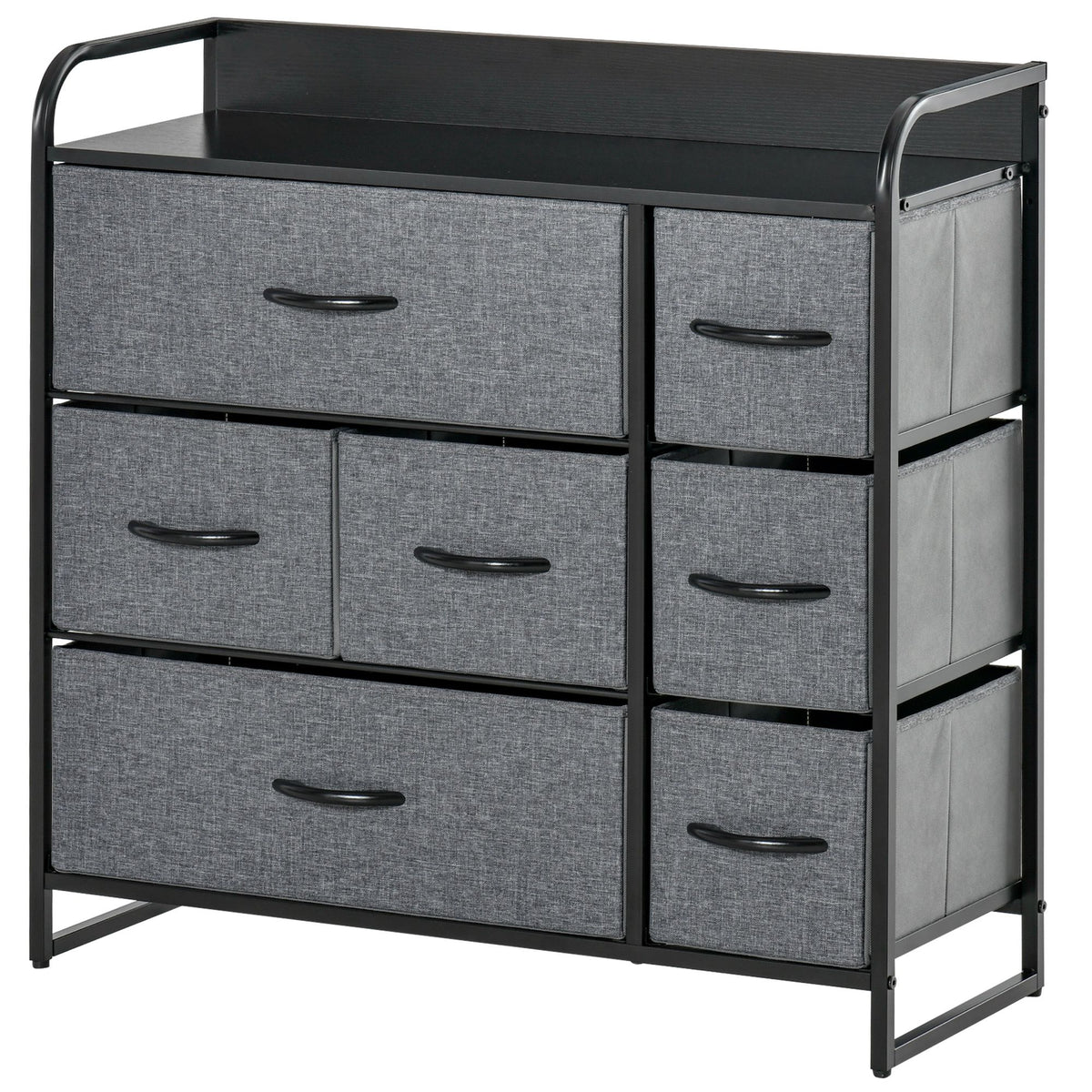 Buy Grey 7 Drawer Fabric Chest With Metal Frame | Opal Retail