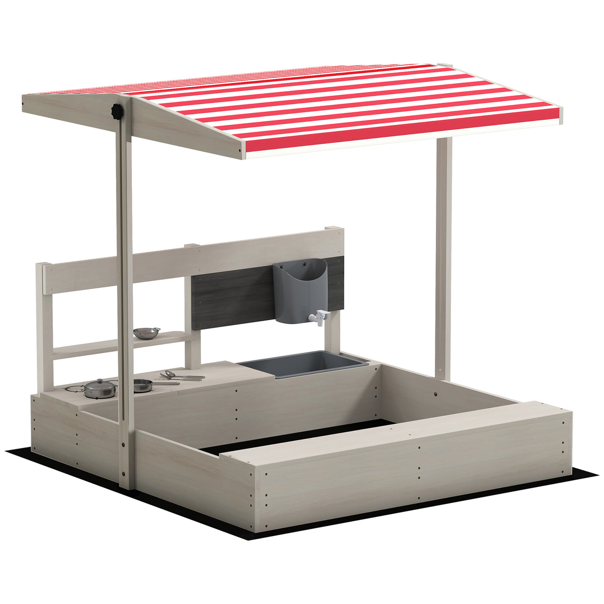 Buy Wooden Kids Sandbox With Canopy & Kitchen Outdoor Play | Opal Retail