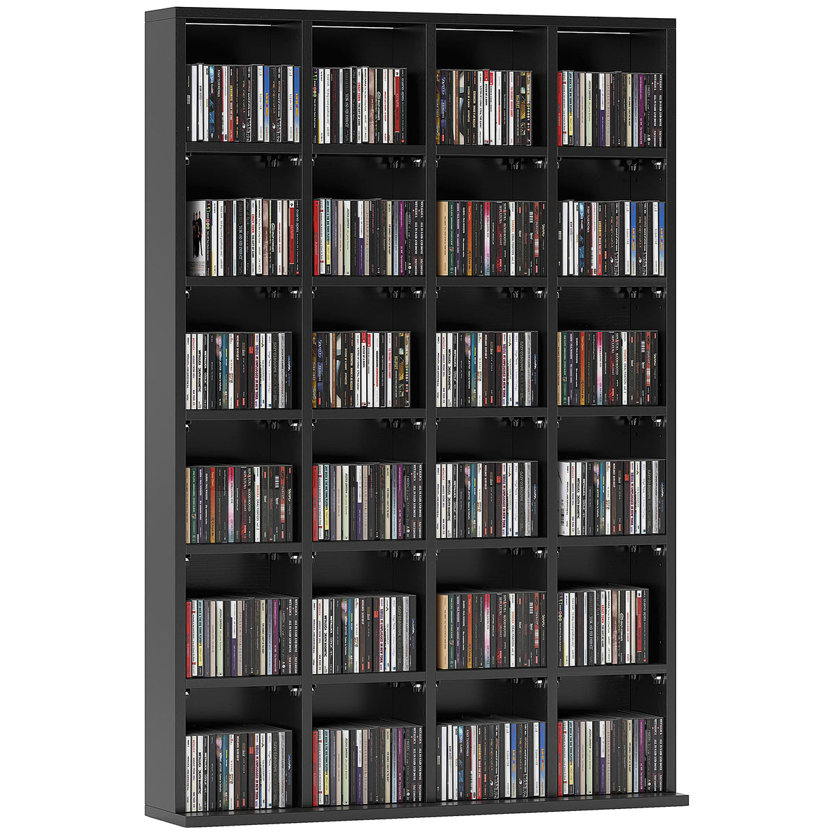 Buy HOMCOM Black CD Storage Unit with Adjustable Shelves | Opal Retail