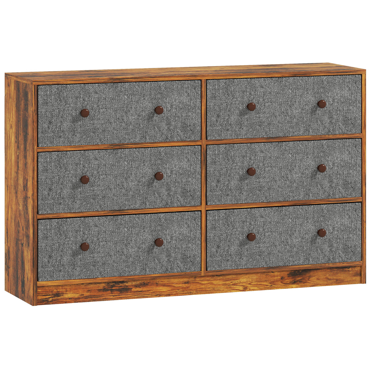 Buy 6 Drawer Fabric Chest With Wooden Top for Bedroom | Opal Retail
