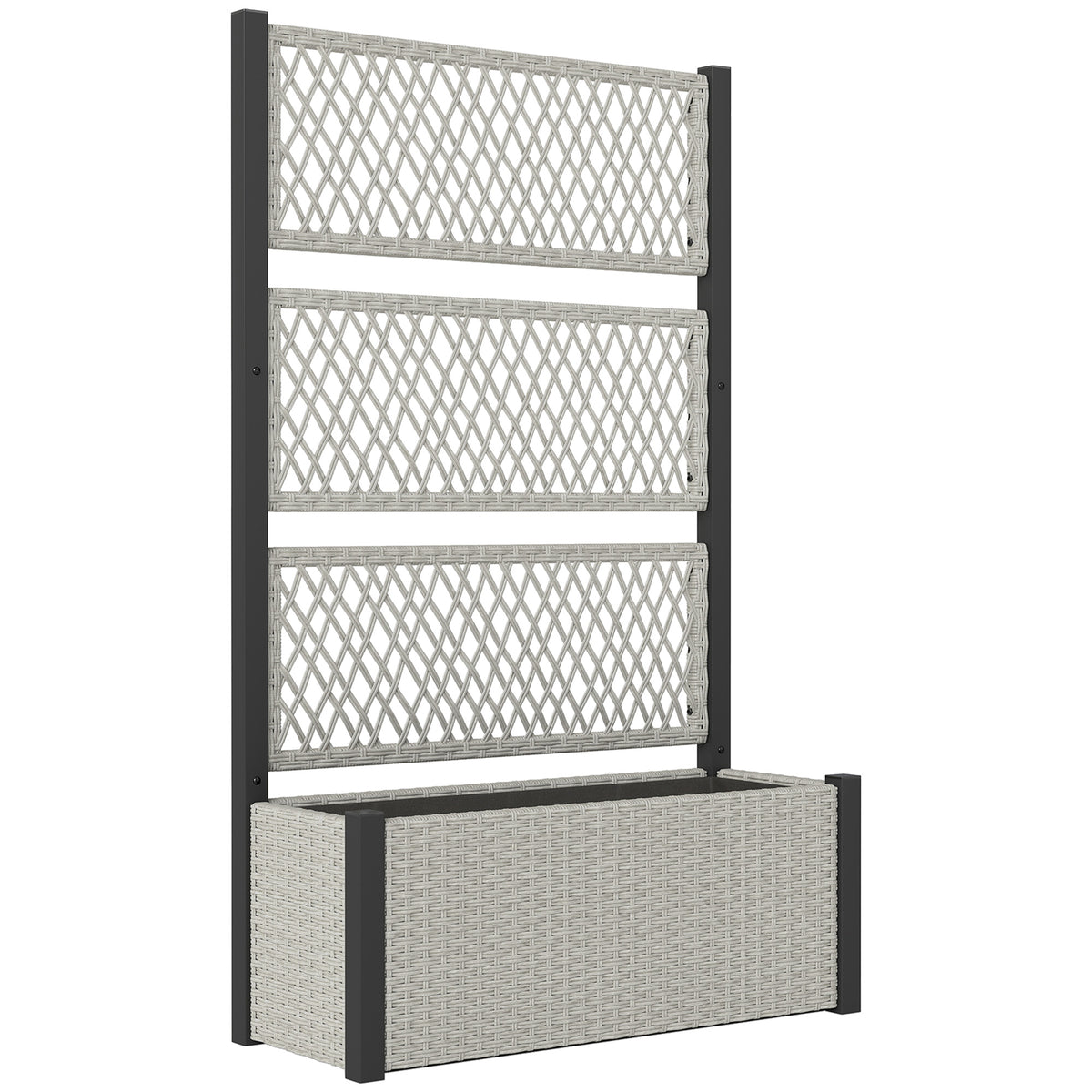 Buy Outsunny Grey Wooden Planter Box With Trellis | Opal Retail
