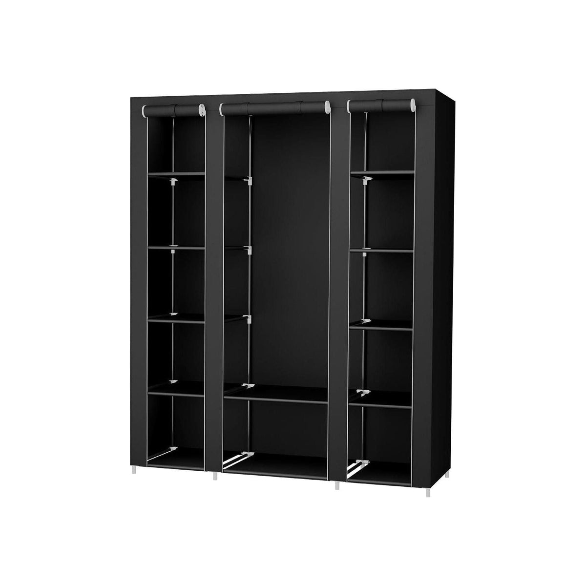 Shop Songmics Large Black Fabric Wardrobe, 12 Shelves | Opal Retail