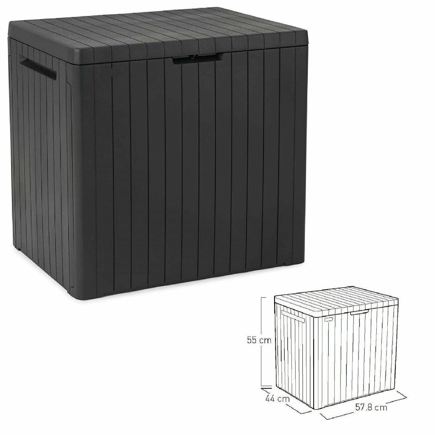 Keter City Outdoor Storage Box Plastic Waterproof Lockable Garden 113L ...